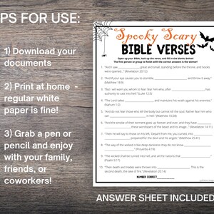 Scary Bible Verses Halloween Game: Christian Printable Halloween ...