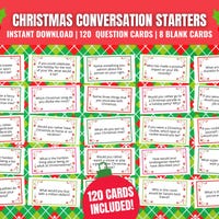 Christmas Conversation Cards PRINTABLE Holiday Table Talk Icebreaker ...