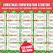 Christmas Conversation Starter Cards: Holiday Icebreaker Game (PDF) - Etsy