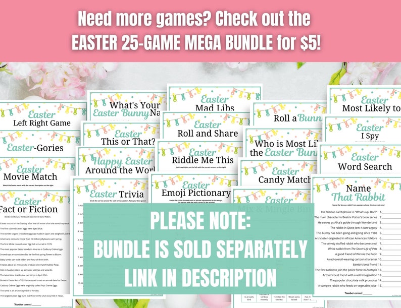 Name That Rabbit Easter Game: Printable Easter Trivia Activity (digital ...