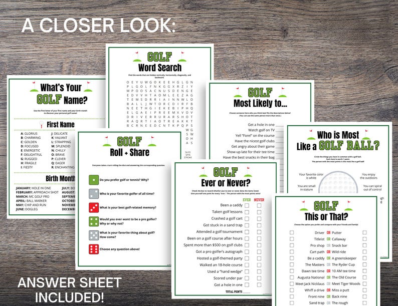 Golf Party Games MEGA Bundle: Trivia, Emoji Pictionary, and More ...