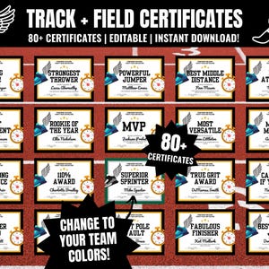 Editable Track and Field Award Certificates: End of Season Banquet ...