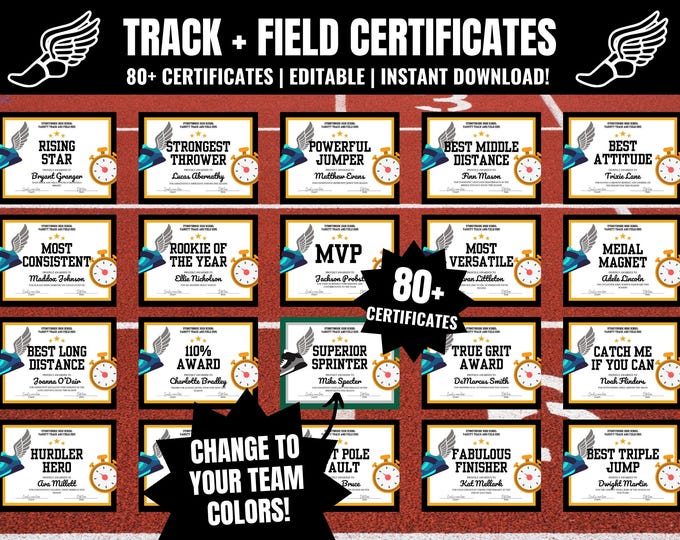 Editable Track and Field Award Certificates: End of Season Banquet ...