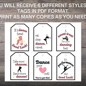 Dance Team Treat Tags: Good Luck Gift (PDF) - Etsy