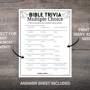 Bible Trivia Game: Fun Christian Quiz (digital Download) - Etsy