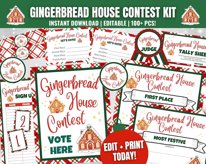 Gingerbread House Voting Ballot Printable Instant Digital Download ...