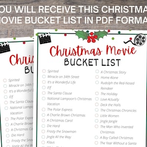 Christmas Movie Bucket List Printable, Christmas Movie Checklist, Fun ...