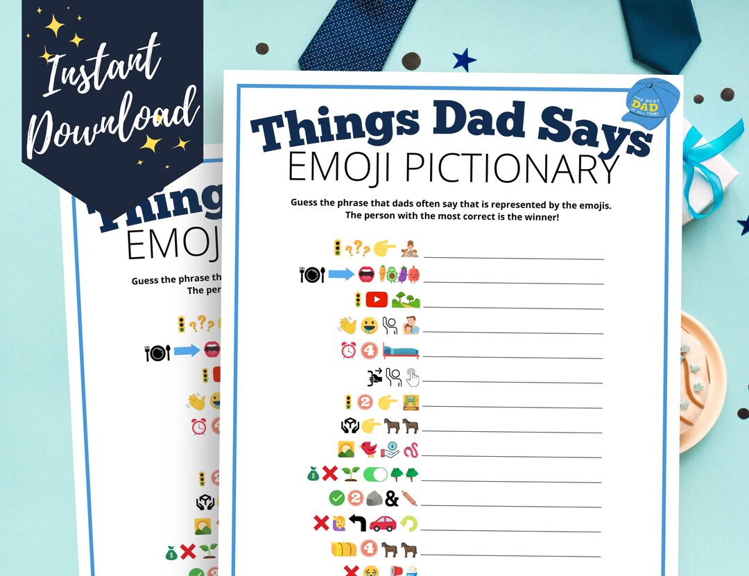 Fathers Day Emoji Pictionary Game Funny Fathers Day Game for - Etsy México