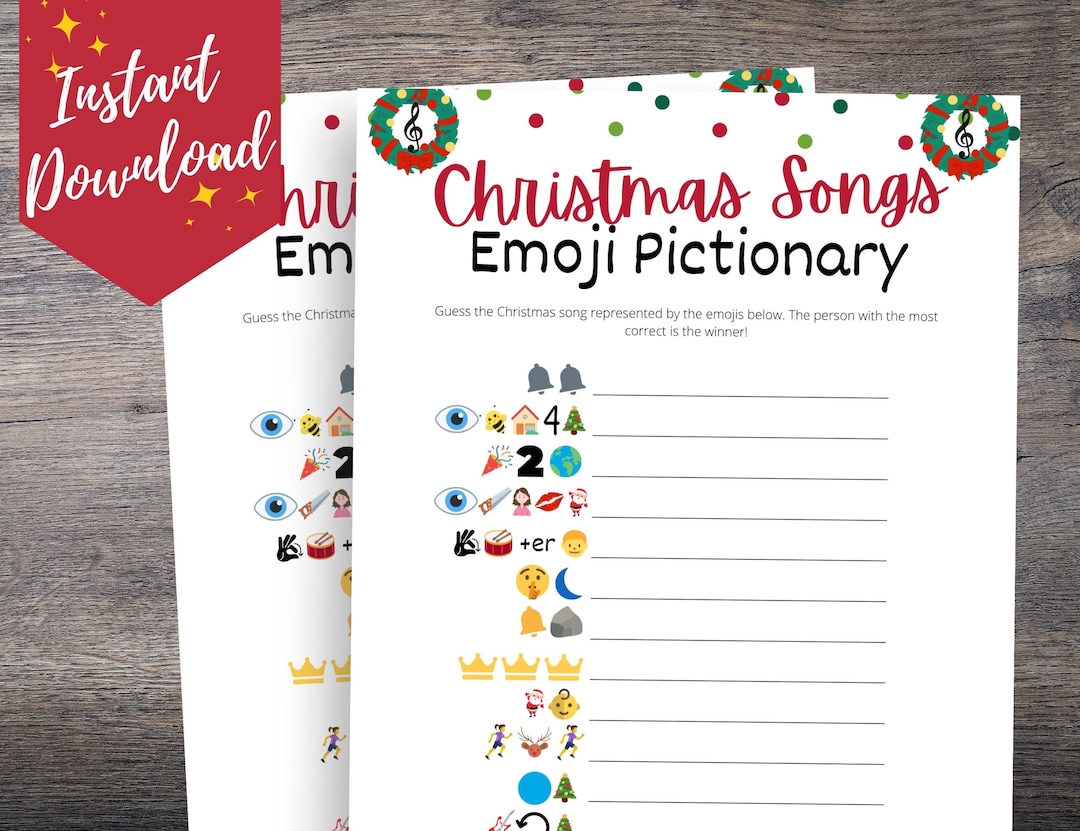 Christmas Music Emoji Pictionary Game Christmas Emoji - Etsy