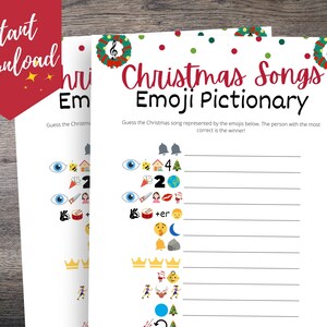 Christmas Music Emoji Pictionary Game Christmas Emoji - Etsy