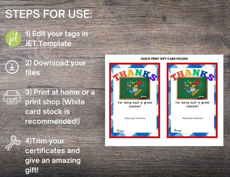 Editable Teacher Gift Card Holder Bundle (digital Download) - Etsy