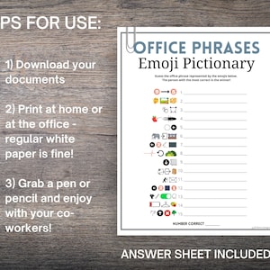 Office Emoji Pictionary Game: Team Building Activity (printable PDF) - Etsy