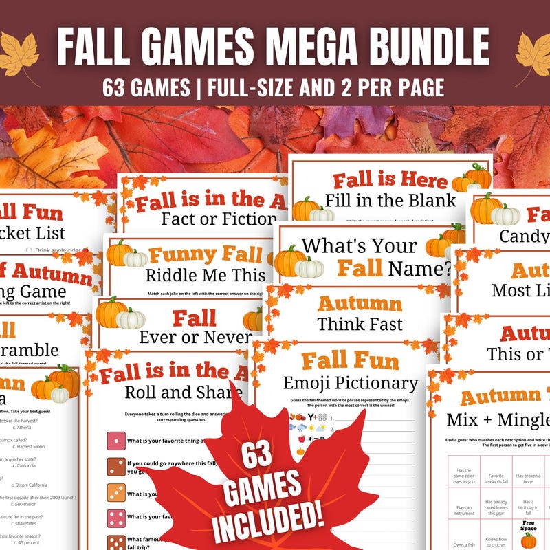 Fall Team Building Games - Etsy
