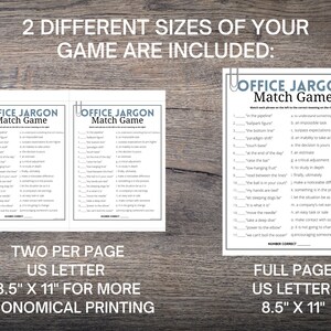 Office Jargon Matching Game: Work Party Team Building (printable PDF ...