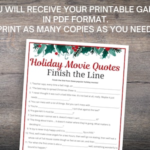 Christmas Movie Quotes Game: Holiday Party Activity (digital Download ...