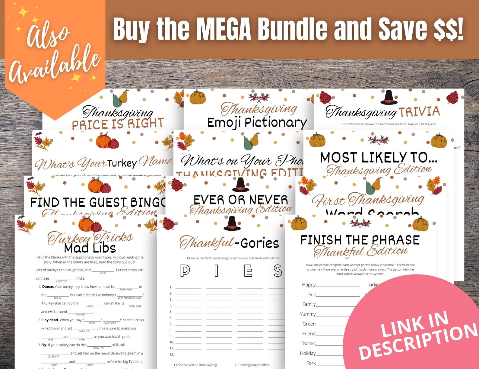 Thanksgiving TRIVIA BUNDLE Thanksgiving Party Games for - Etsy