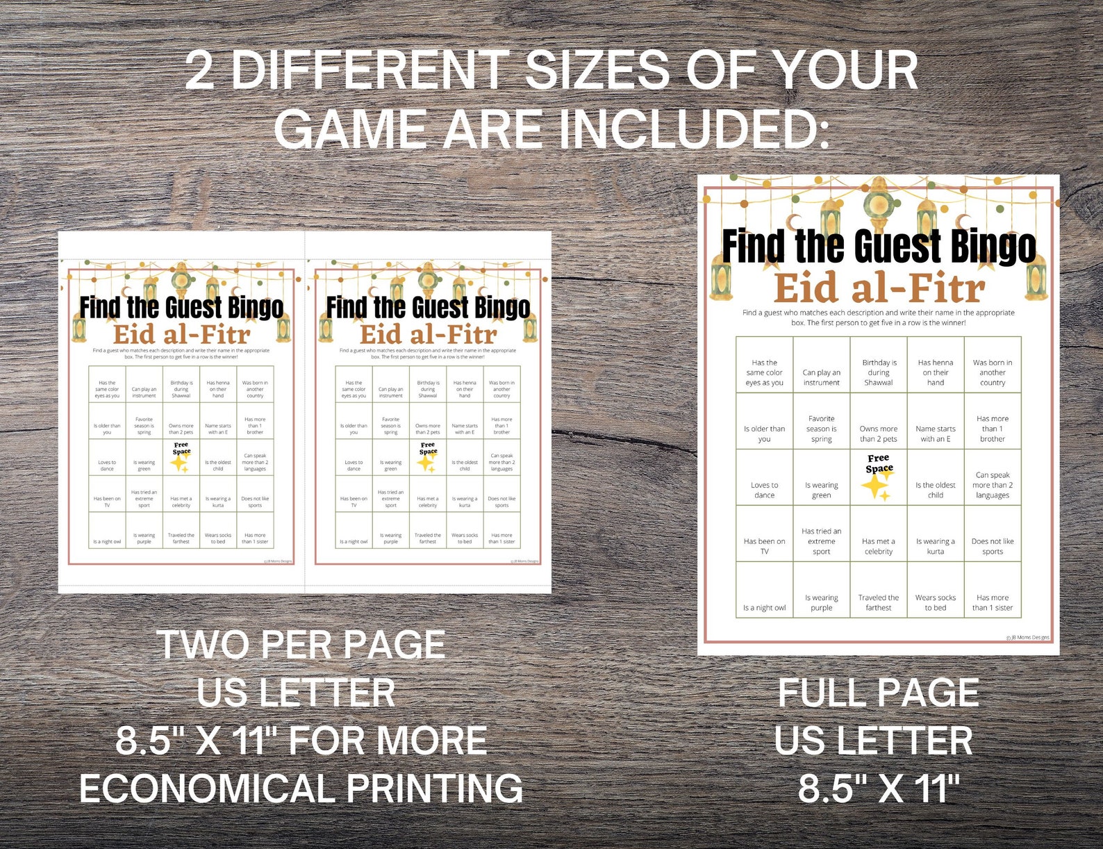 Eid Al-fitr Find the Guest Bingo Game (printable PDF) - Etsy UK