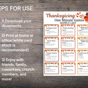 Thanksgiving One Minute Games Bundle: 36 Fun Activities (PDF) - Etsy