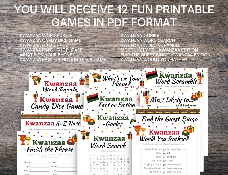 Kwanzaa 12-game MEGA BUNDLE for Kids & Adults Kwanzaa - Etsy