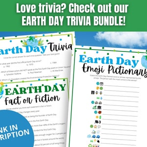 Earth Day Pictionary Set, 60 Fun Earth Day Pictionary Cards, Fun Group ...