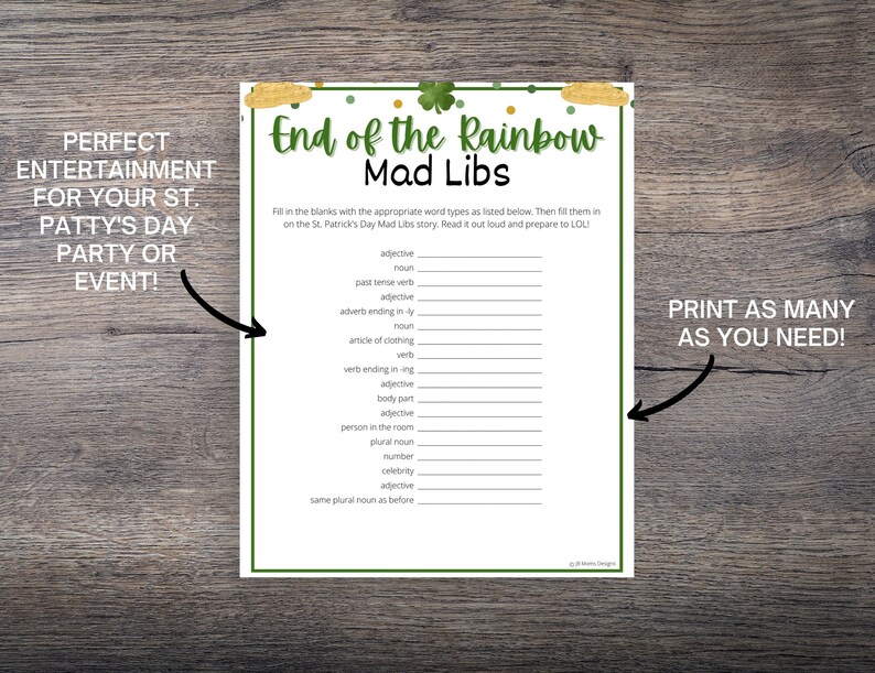 St. Patrick's Day Mad Libs Bundle: Fun Printable Stories (digital ...