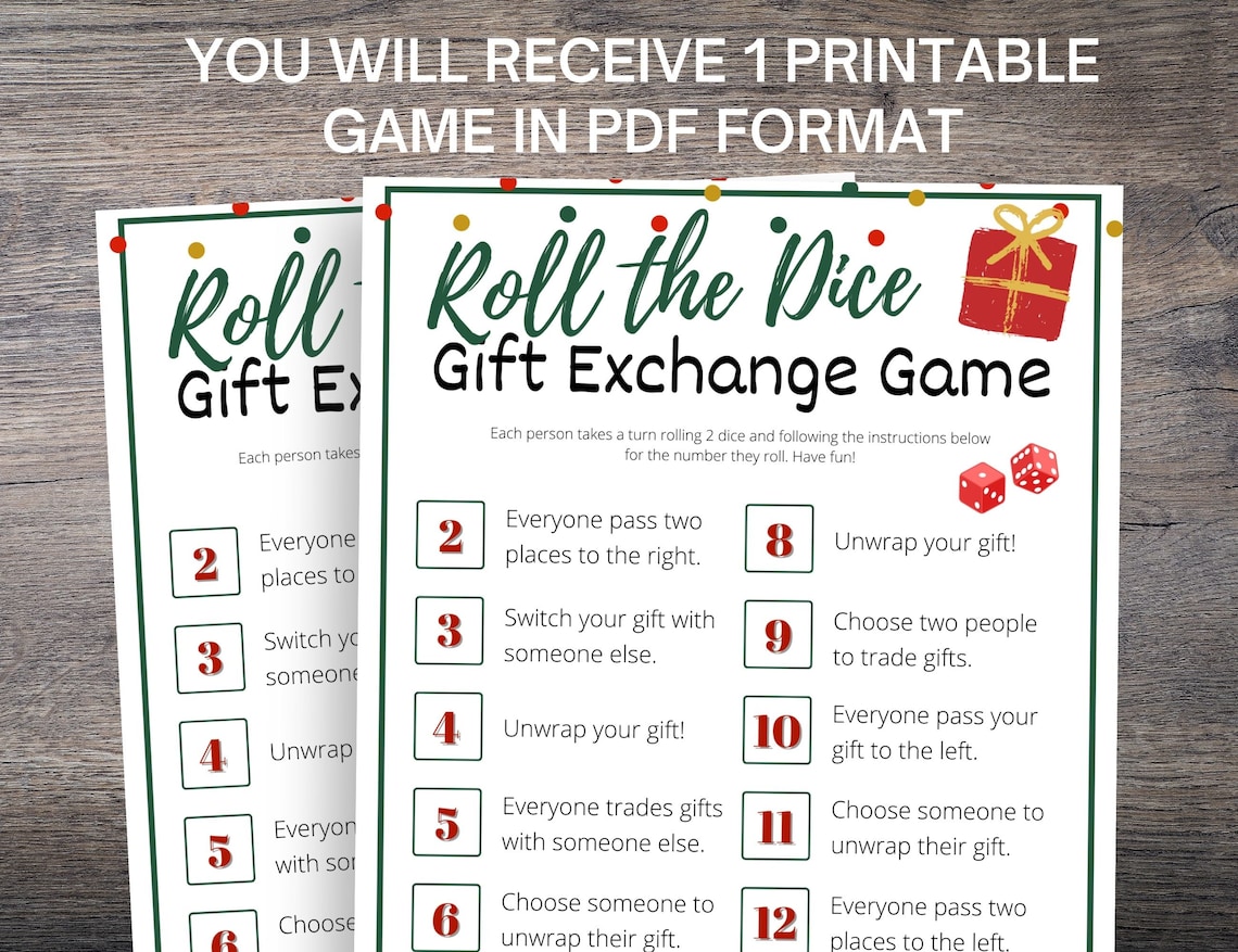 Holiday Roll the Dice Gift Exchange Game Holiday Office - Etsy