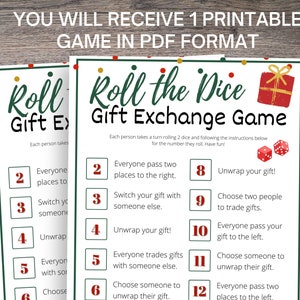 Holiday Roll the Dice Gift Exchange Game Holiday Office - Etsy