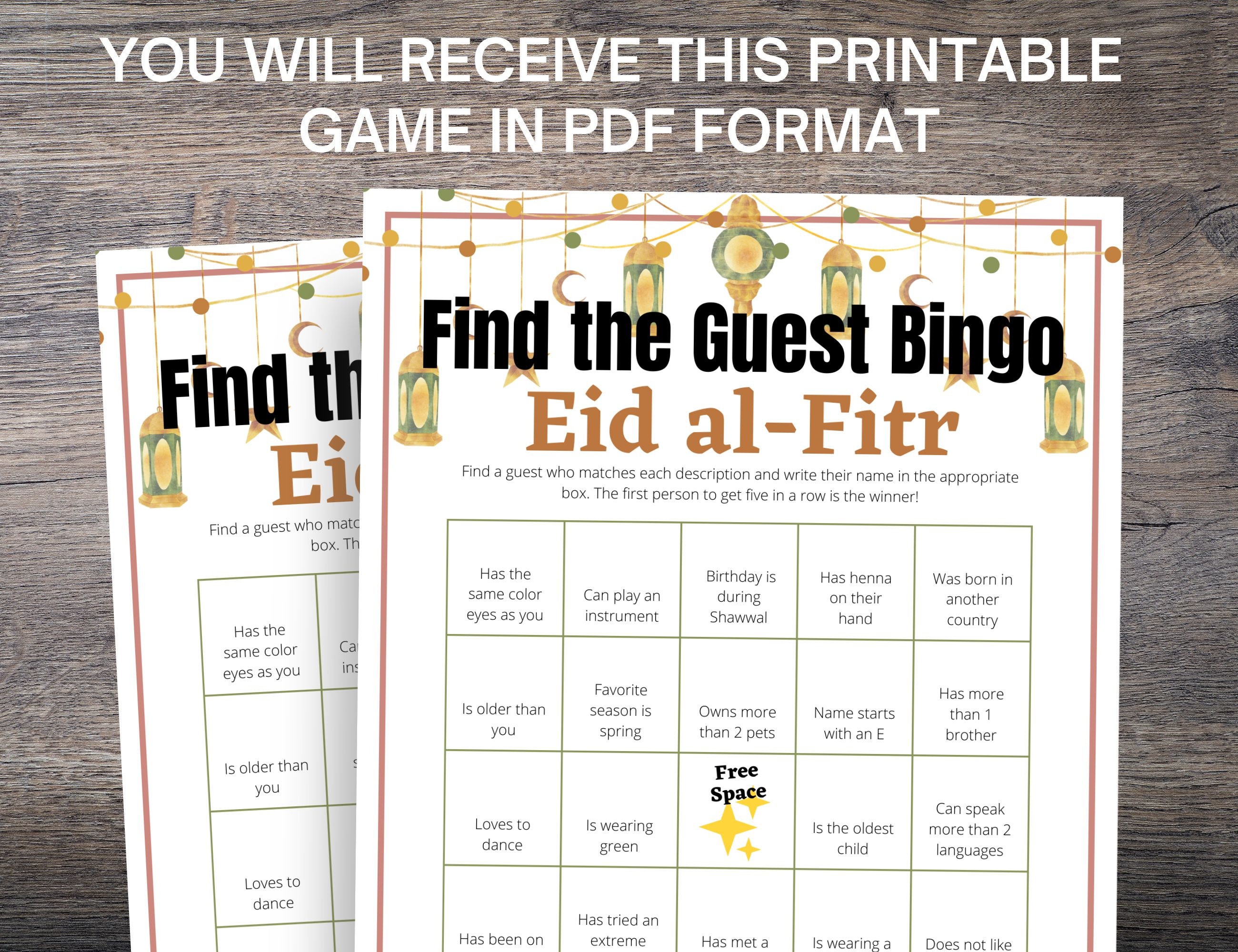 Eid Al-fitr Find the Guest Bingo Game Eid Ul-fitr Printable - Etsy ...