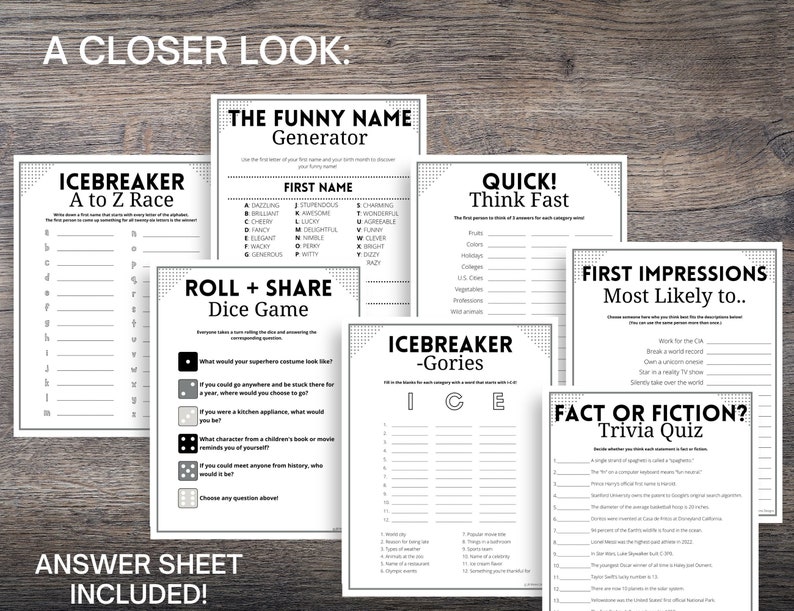 Icebreakers MEGA BUNDLE Fun Icebreaker Games for Work Party - Etsy