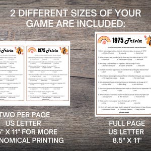 1975 Trivia Game: 50th Birthday, Anniversary, Reunion Activity (digital ...