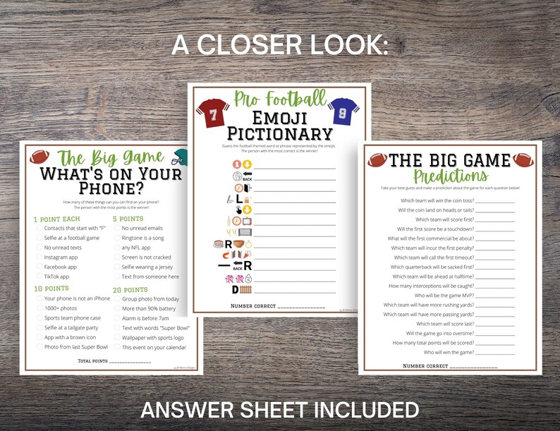 Football Party Games MEGA BUNDLE Football Sunday Super Bowl - Etsy