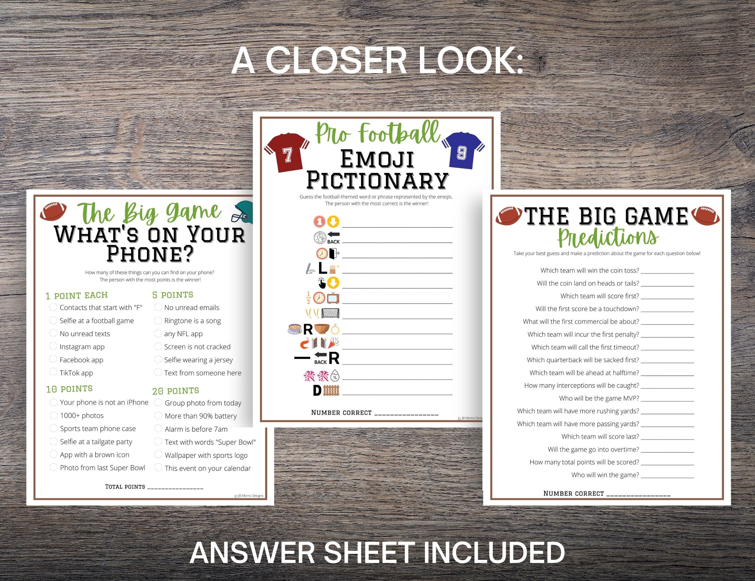 Football Party Games MEGA BUNDLE Football Sunday Super Bowl - Etsy