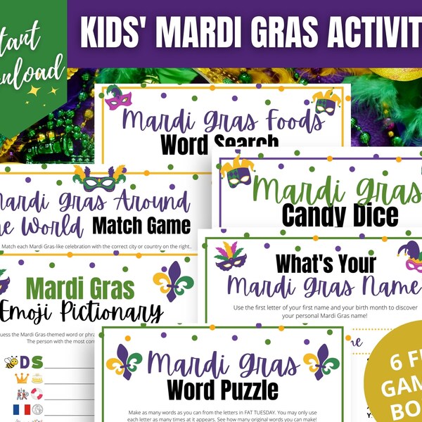 Mardi Gras Activity - Etsy
