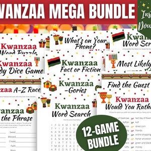 Kwanzaa 12-game MEGA BUNDLE for Kids & Adults, Kwanzaa Classroom ...