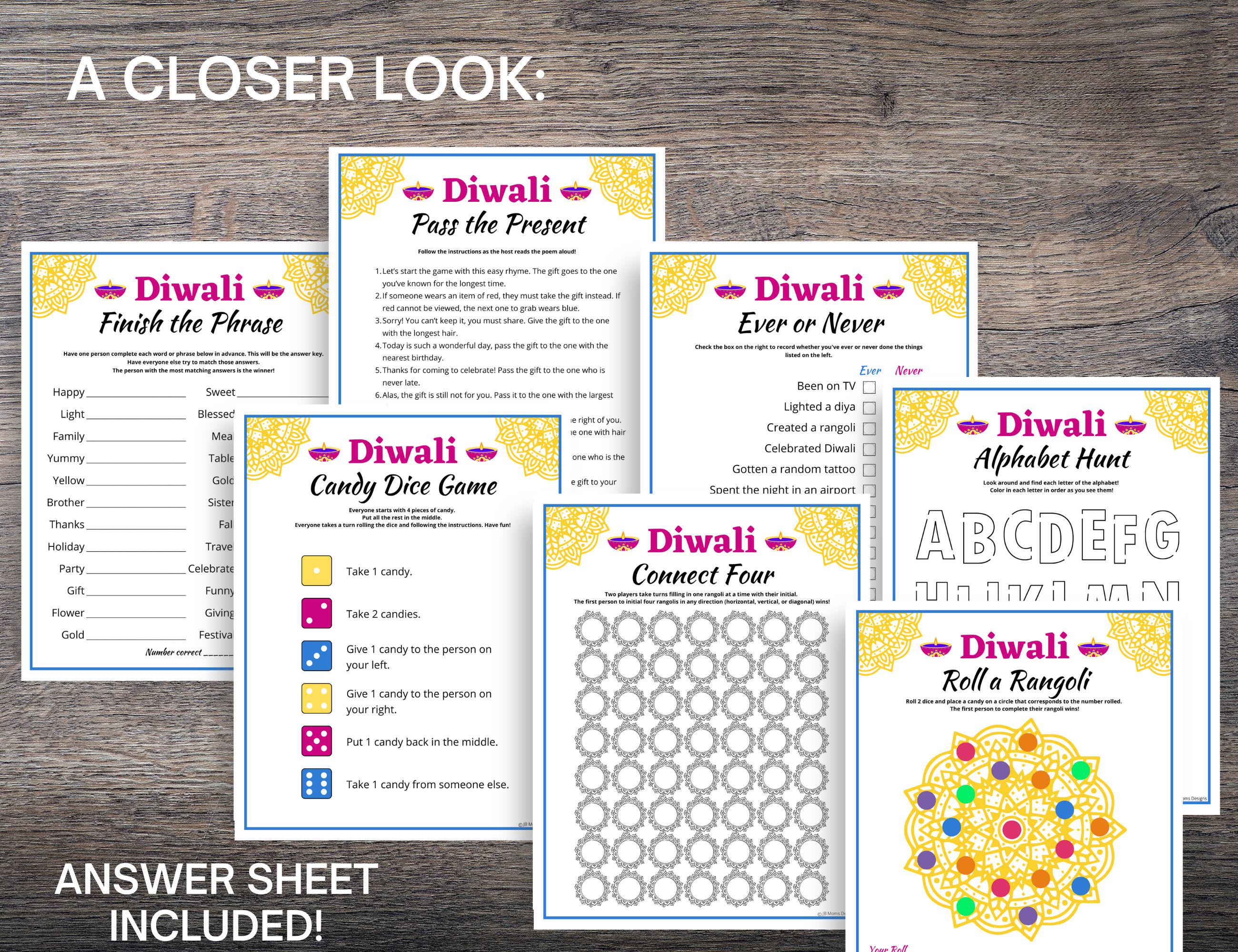 Diwali Party Games Bundle: Fun Printable Activities (PDF) - Etsy