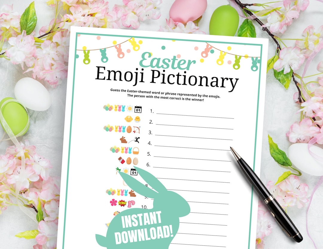 Easter Emoji Pictionary Game: Fun Easter Activity (digital Download) - Etsy