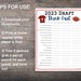 Football Draft Think Fast Game, 2023 Football Draft Party Game for ...
