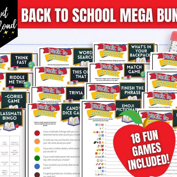 Middle School Games - Etsy