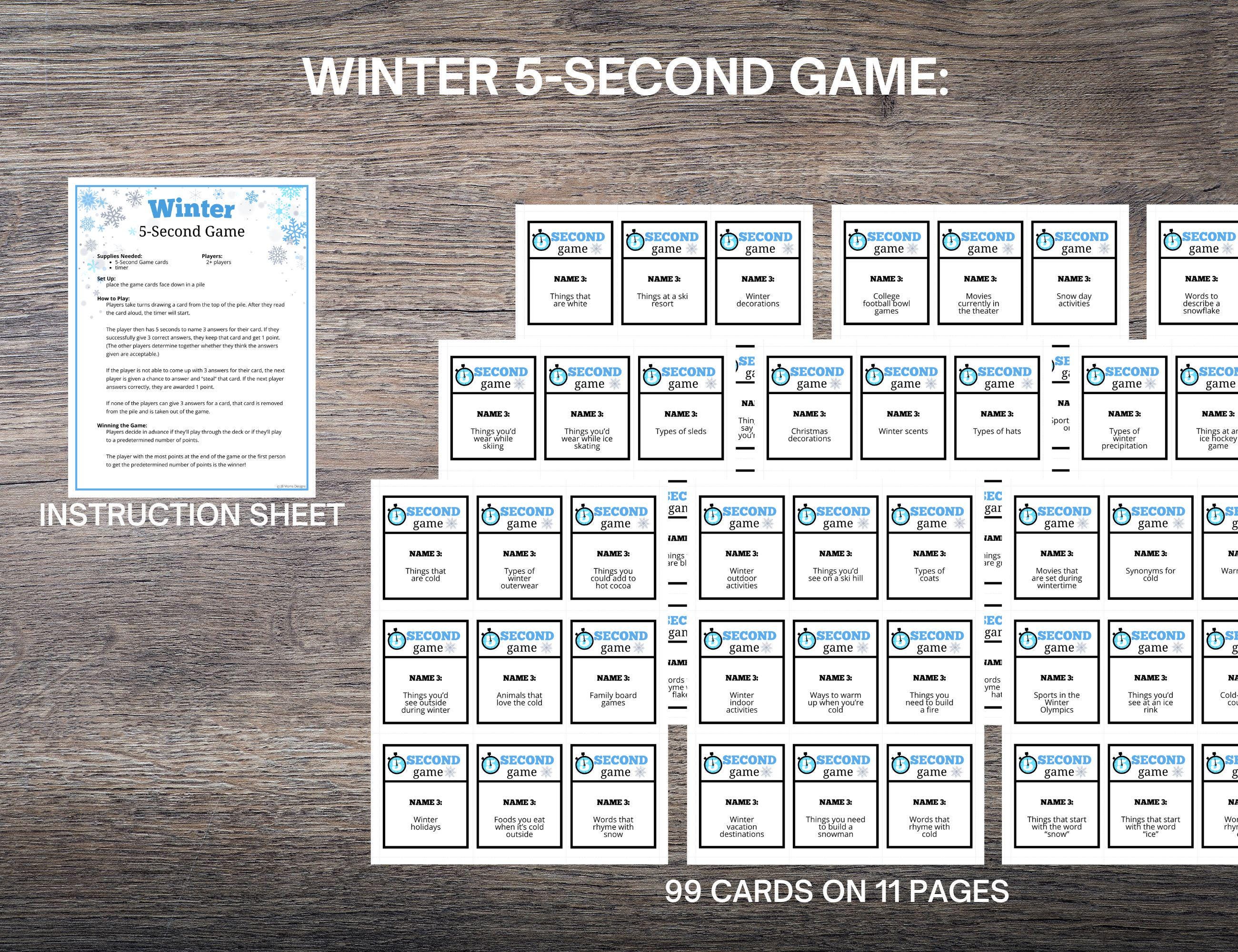Winter Games SUPER Bundle: Party Bundle, Pictionary, 5-second Game and ...