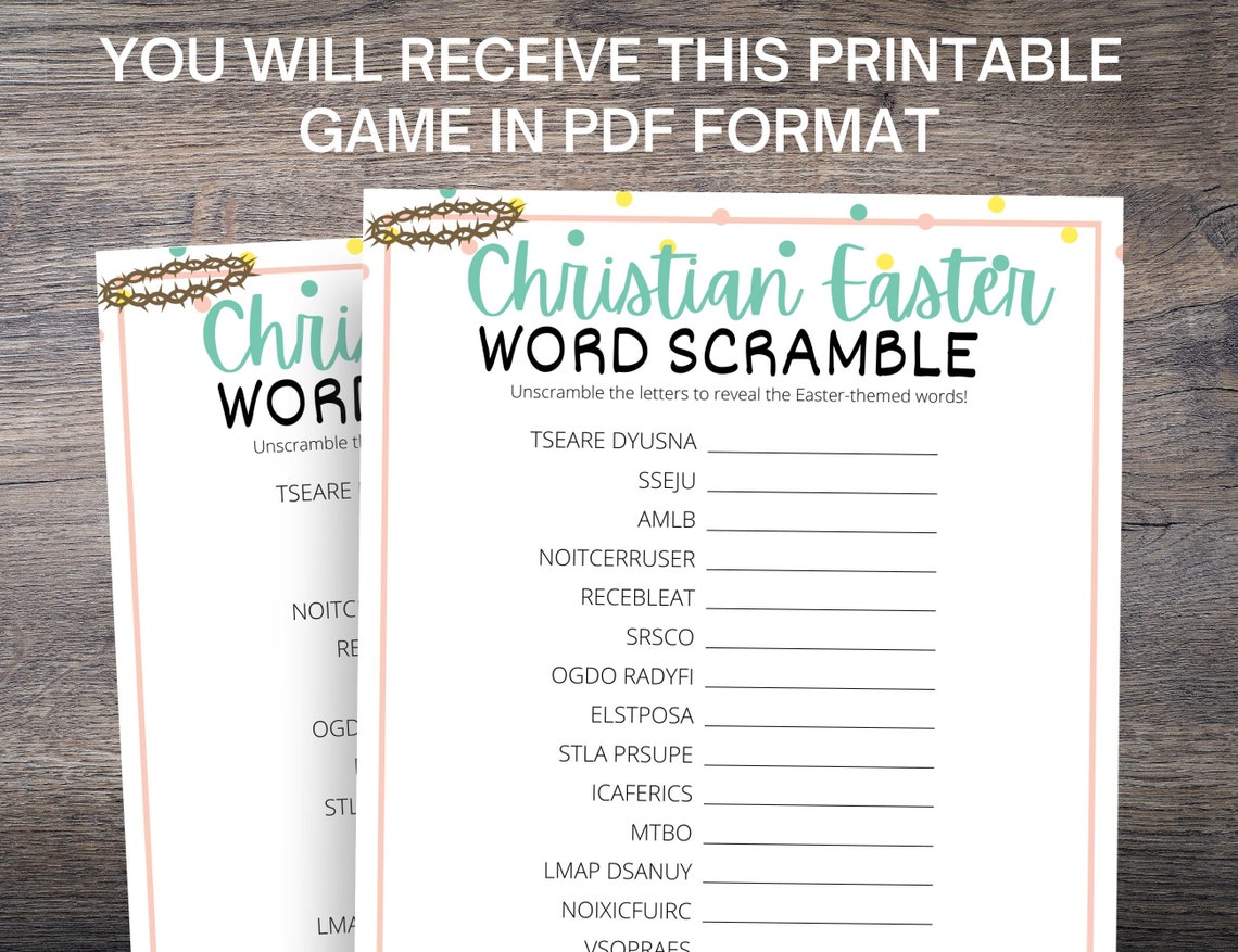 Bible Easter Word Scramble Game Religious Easter Printable - Etsy