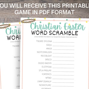 Bible Easter Word Scramble Game Religious Easter Printable - Etsy
