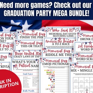 Memorial Day 4-game TRIVIA BUNDLE Fun Memorial Day Trivia - Etsy