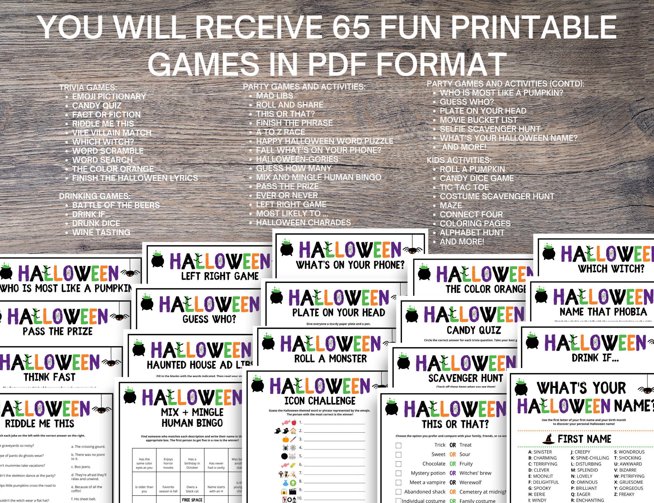 Halloween Party Games MEGA Bundle: 65 Spooky Fun Activities and ...