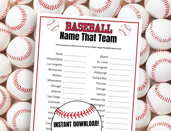 Kids Baseball Party Activity Sheet Baseball Printable Party Favor ...