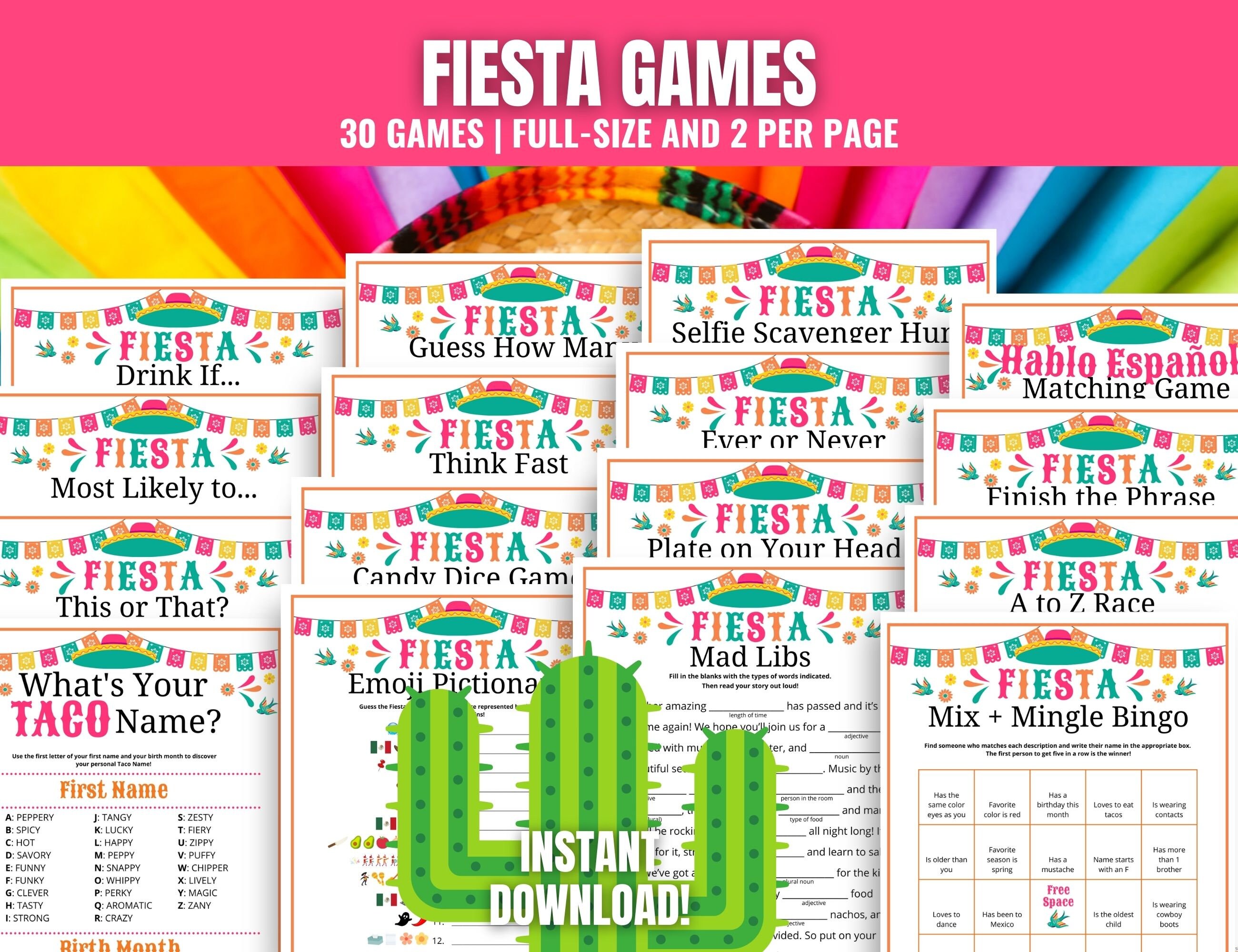 Fiesta Party Games: 30 Game MEGA Bundle (printable) - Etsy