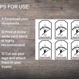 Dance Team Treat Tags: Good Luck Gift (PDF) - Etsy