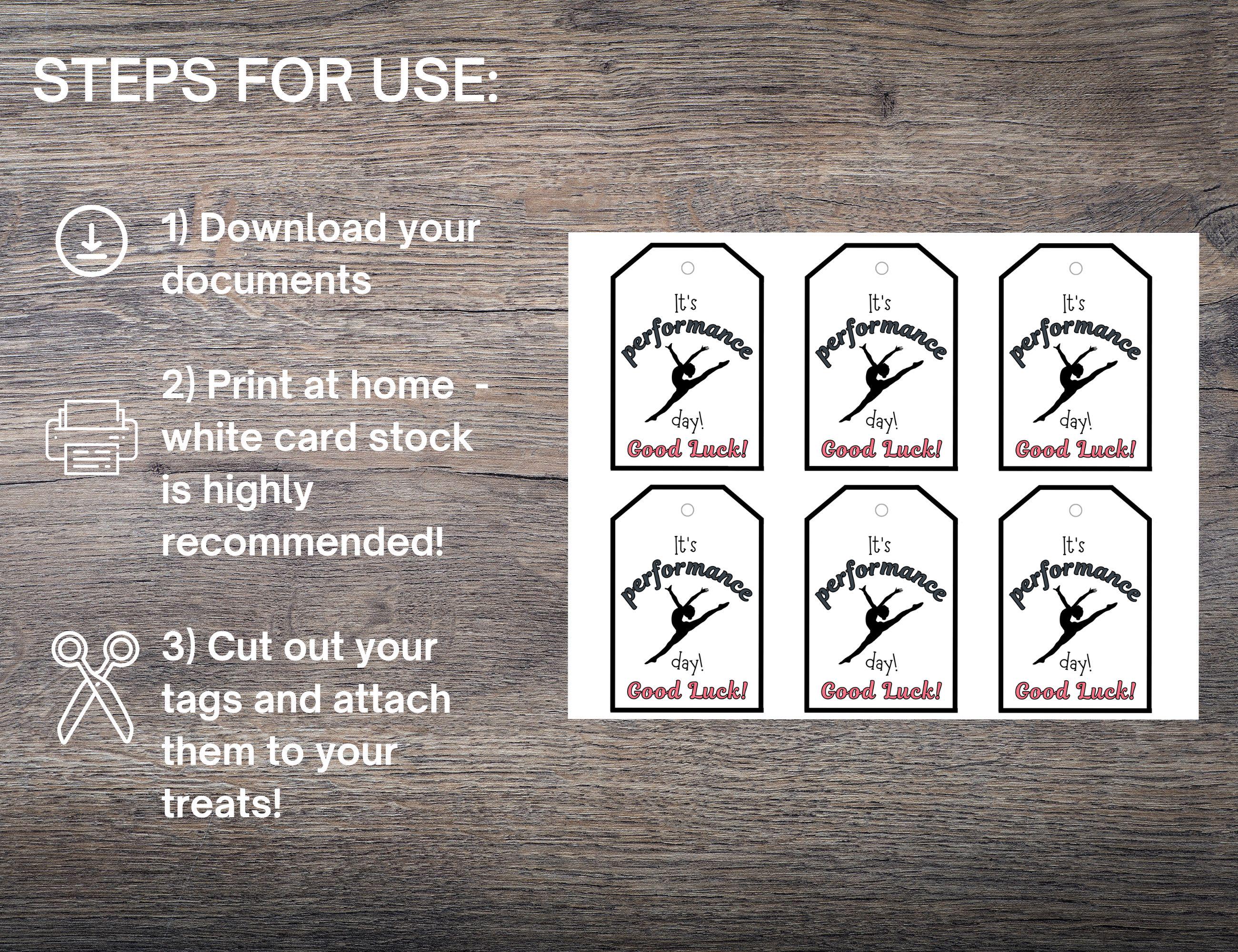 Dance Team Treat Tags: Good Luck Gift (PDF) - Etsy
