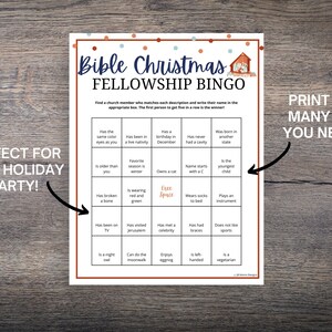 Bible Christmas Fellowship Bingo Game: Church Icebreaker (digital ...