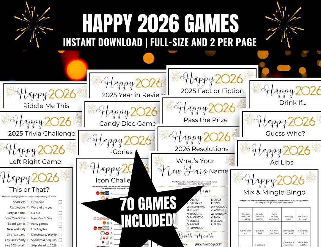 2026 New Years Eve Party Games: 70 Printable Activities and Icebreakers ...