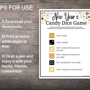 New Year’s Candy Dice Game, Fun New Year's Eve Party Game for Kids ...
